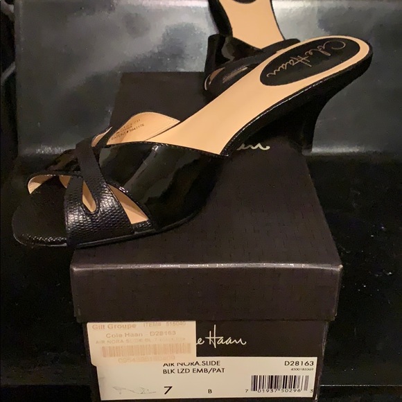 Cole Haan | Shoes | Cole Haan Black Air Nora Slide Heels 7 | Poshmark